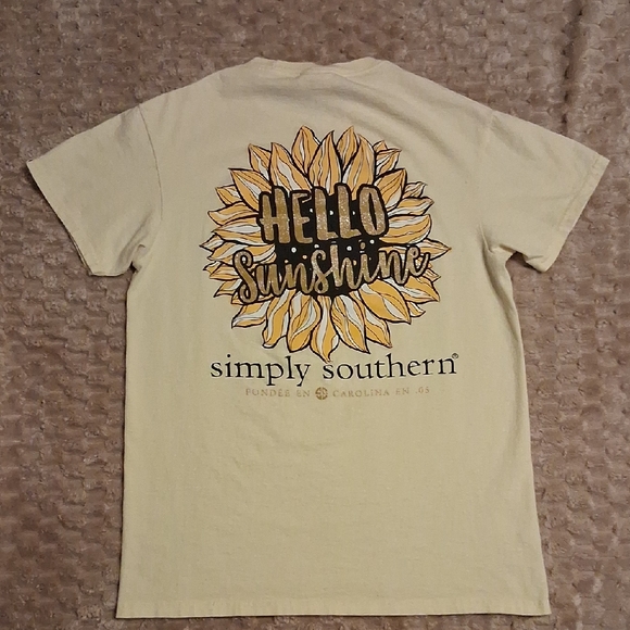 Simply Southern | Tops | Simply Southern Yellow Tshirt With Sunflower ...